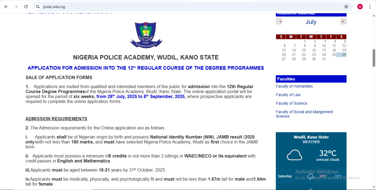 POLAC POST UTME Form 2025/2026 Is Out | Apply Now - MyEduPlug