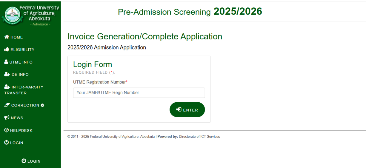 FUNAAB POST UTME Form 2025/2026 Is Out | Apply Now - MyEduPlug